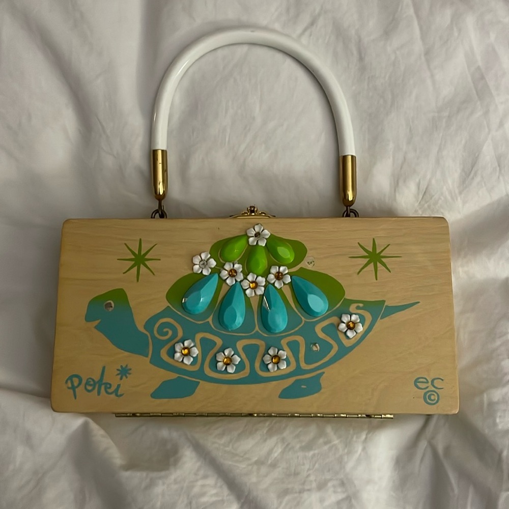 Vintage Enid Collins Poki Turtle Box Bag Purse - Gem